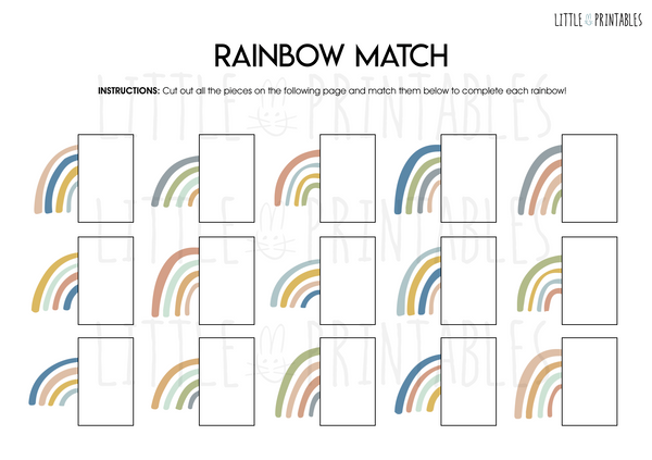Rainbow Match – Little Printables