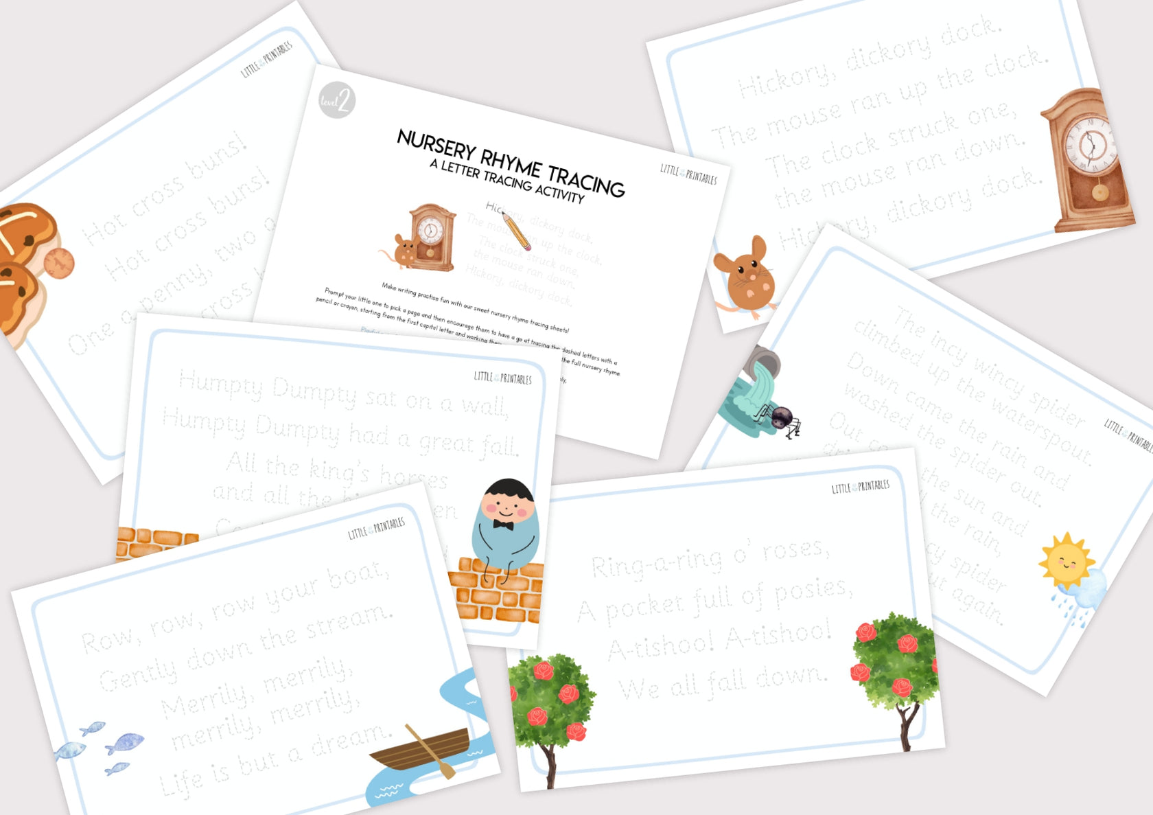 Nursery Rhyme Tracing – Little Printables