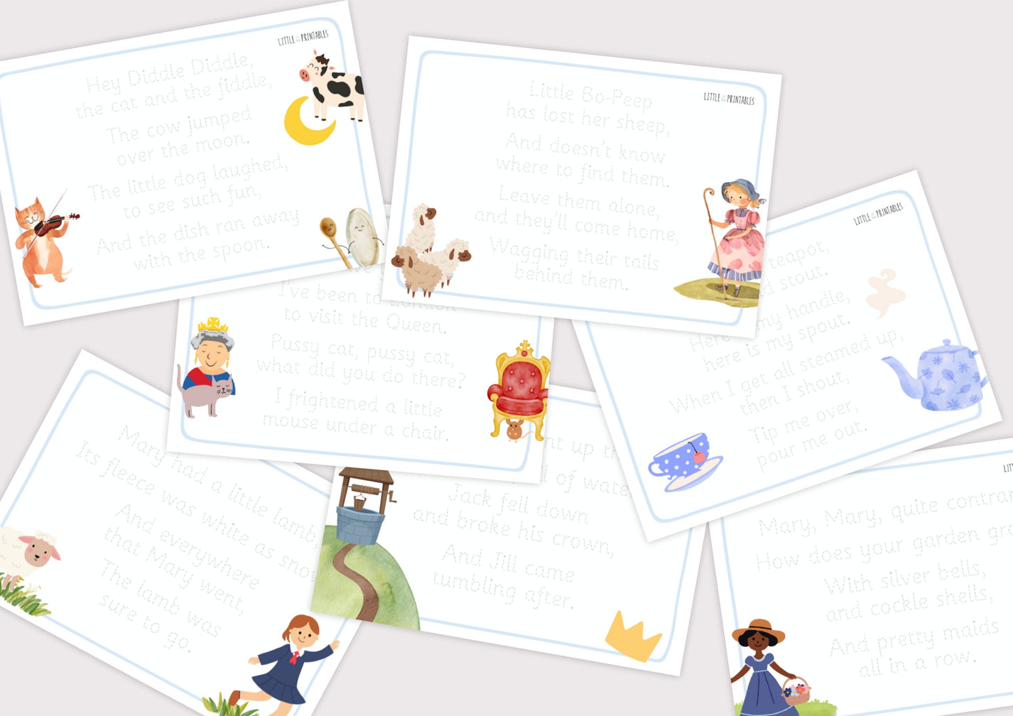 Nursery Rhyme Tracing – Little Printables