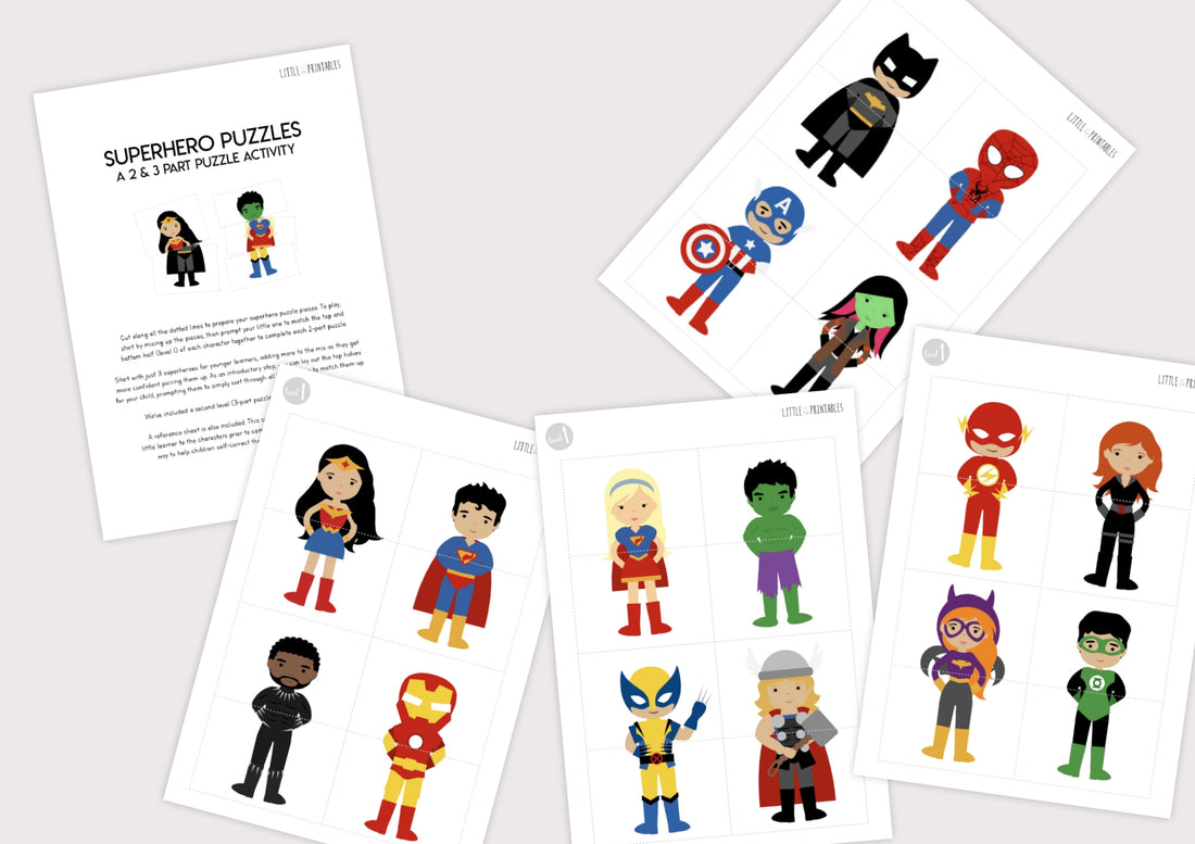 Superhero Puzzles – Little Printables