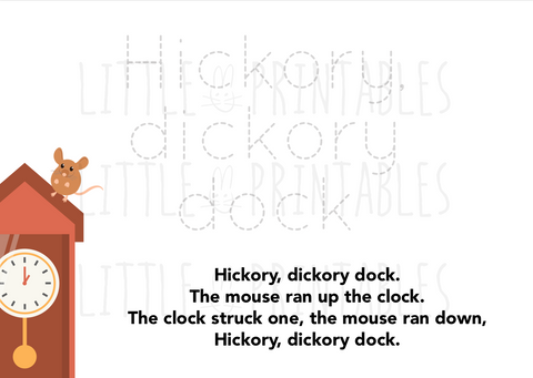 Nursery Rhyme Tracing – Little Printables