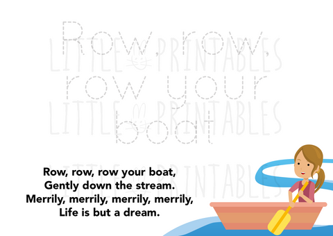 Nursery Rhyme Tracing – Little Printables