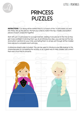 Princess Puzzles – Little Printables