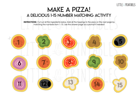 Pizza Number Match – Little Printables