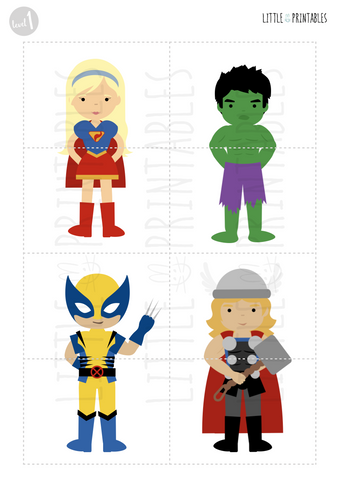 Superhero Puzzles – Little Printables