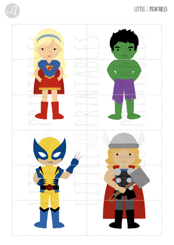 Superhero Puzzles – Little Printables